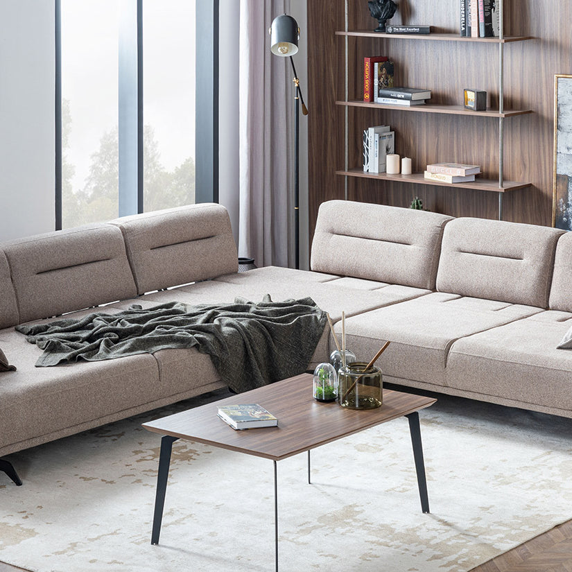 AQUA Corner Sofa - Modern L-Shaped Sectional Couch Off-White | Meeshan Home